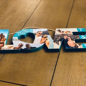 Love Sign With Photos. Custom Wooden Love Sign. Valentines Day Gift ...