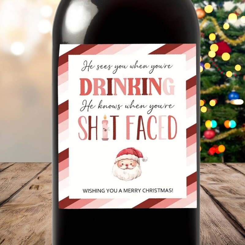 Secret Santa Wine Stickers - Etsy Canada