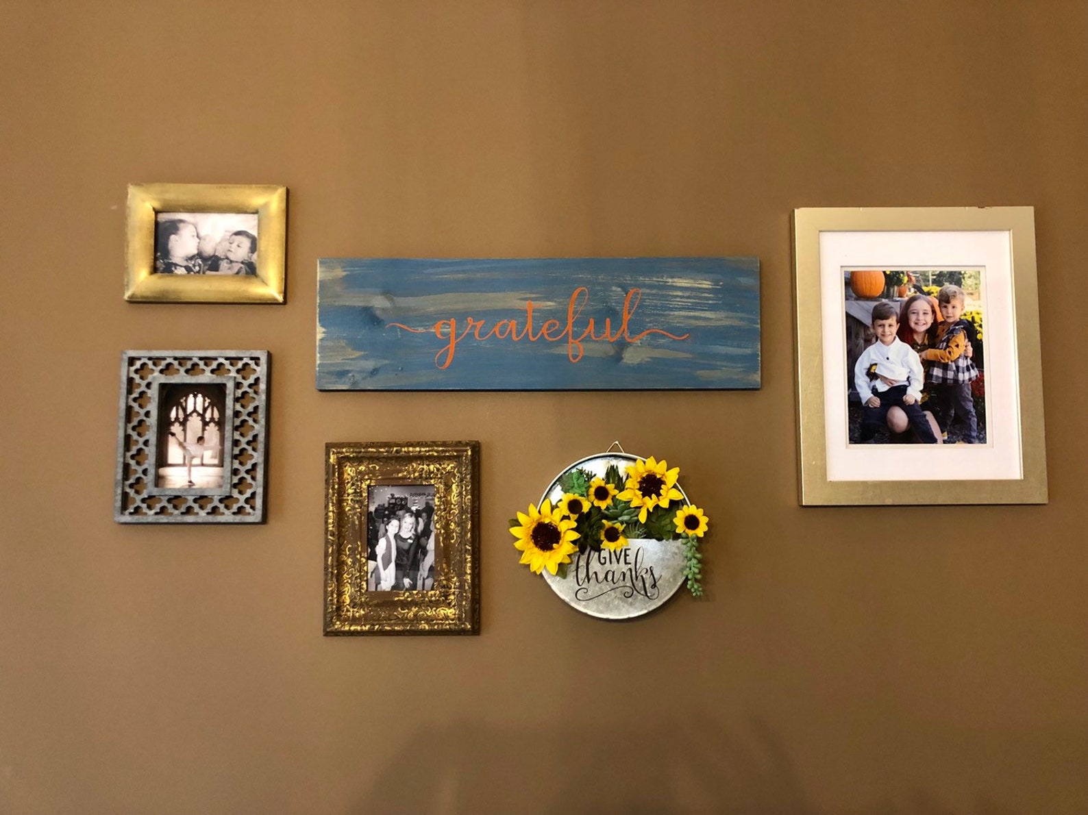 Sunflower and Succulent Give Thanks Wall Decor. Thanksgiving - Etsy