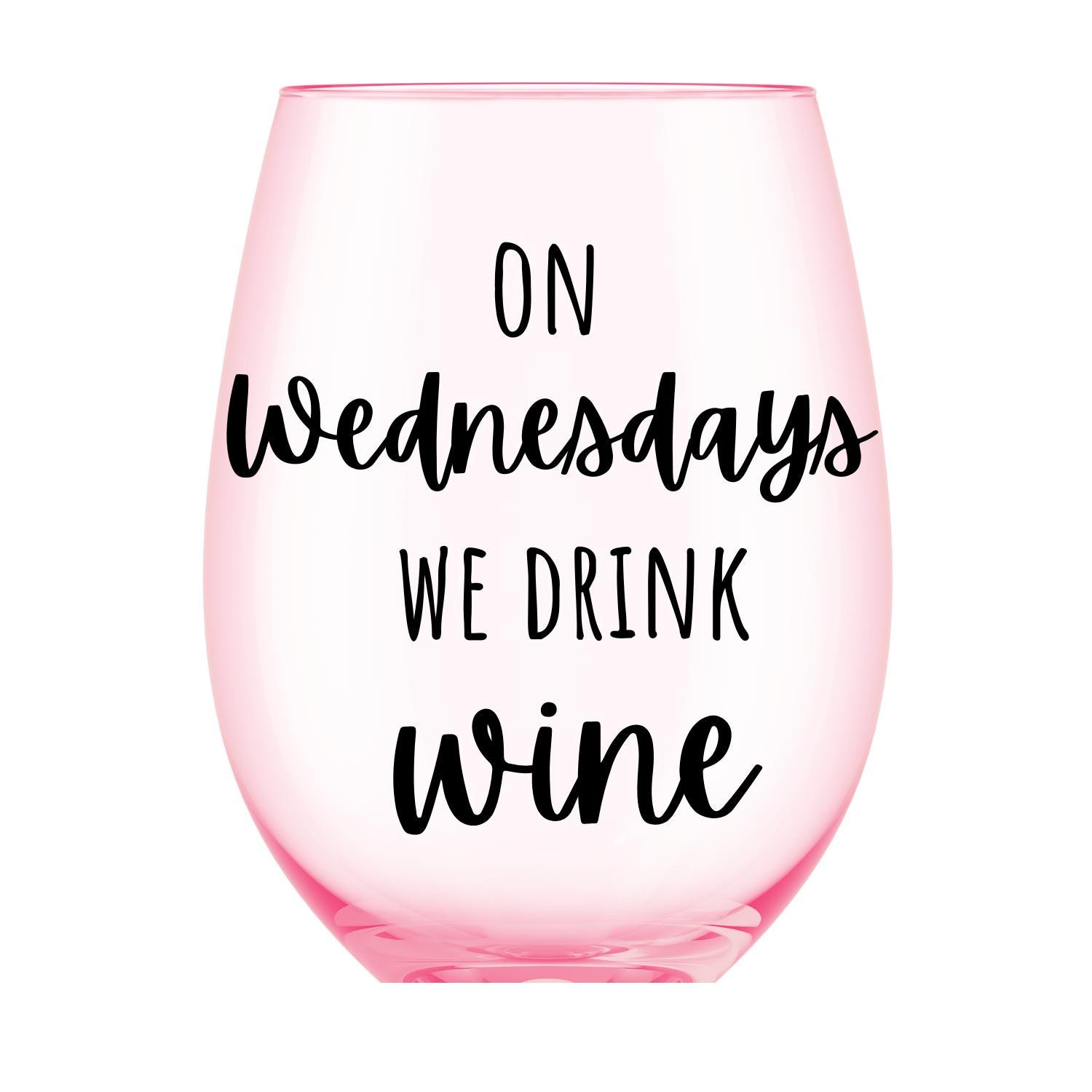 On Wednesdays We Drink Wine Stemless Glass - Mean Girls Inspired - Etsy