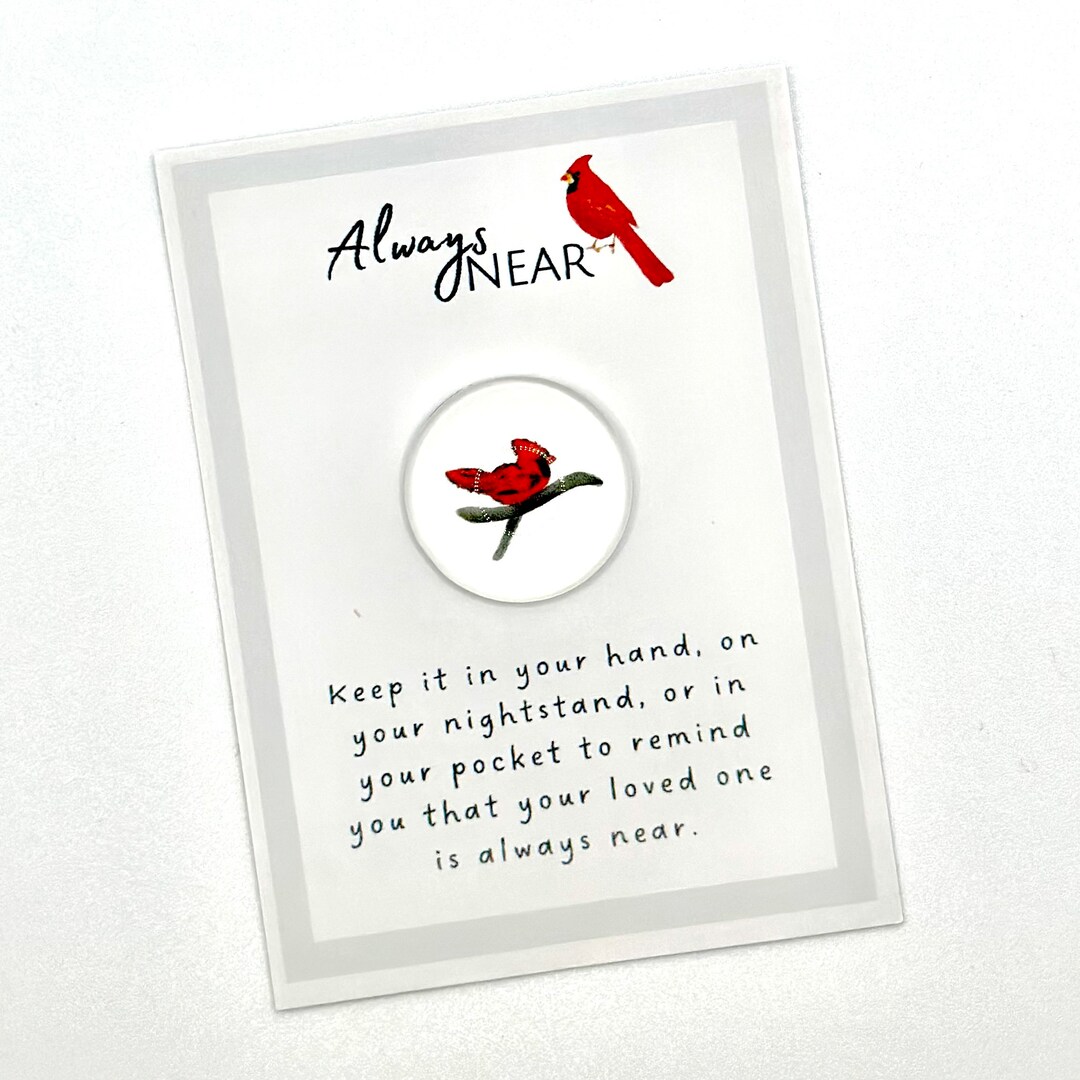 Sympathy Cardinal Always Near. Glass Gem. Angelversary Gift ...
