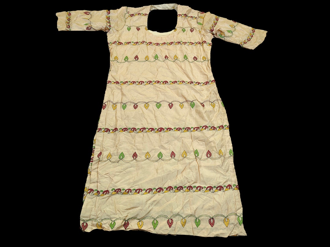 Vintage Kantha Hand Stich Work Kurta Dress , Kantha Kurti Handwork ...