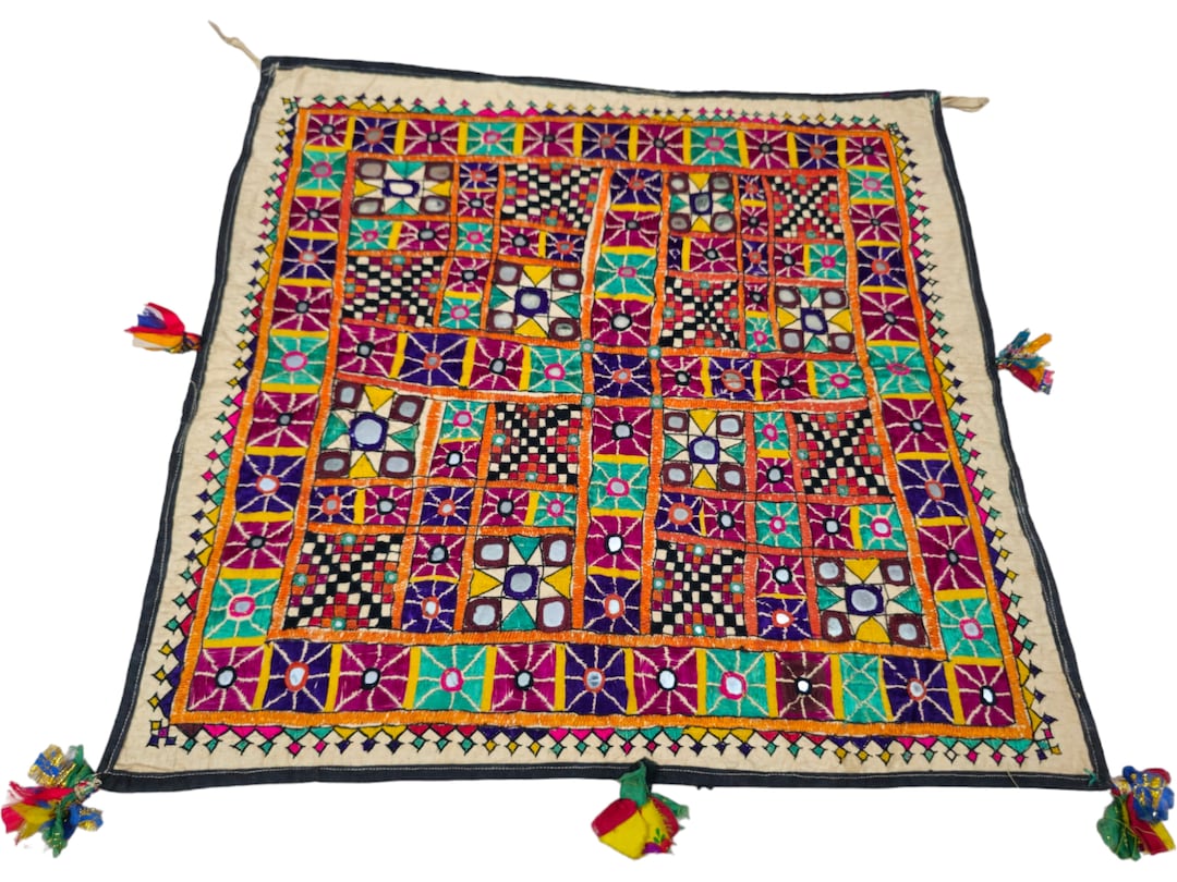 Banjara Wall Hanging Ethnic Kutchi Multicolor, Banjara Tapestry Boho Wall Hanging Vintage Rabari ...