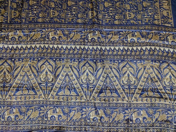 Vintage Saree Figure Work 100% Pure Silk Indian Sari Silk - Etsy
