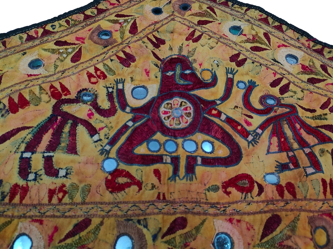 600+ Years Old Banjara Wall Hanging Figurer Work Antique Rare Ganesh ...