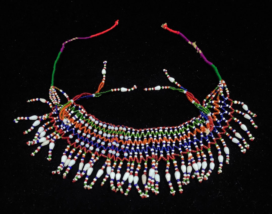 Vintage Belly Dance Banjara Beaded Necklace , Vintage Banjara Rabari ...