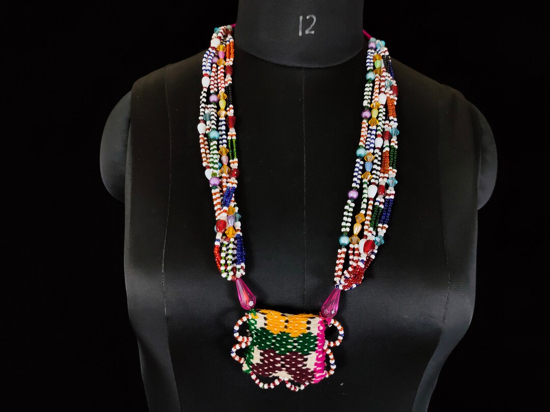 Vintage Belly Dance Banjara Beaded Necklace , Vintage Banjara Rabari ...
