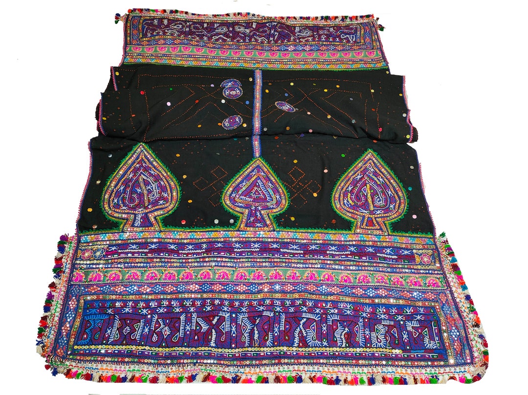 Banjara Stole Shawl Dhabli, Vintage Kuchi Rabari Wool Bharwad Ethic ...