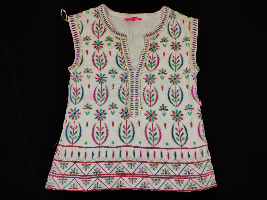 Vintage Kurti Handmade Kurti, Embroidered Kurti-gujarati Hand ...
