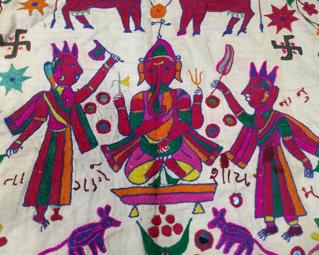 Banjara Wall Hanging Figurer Work Antique Rare Ganesh Sthapana ...