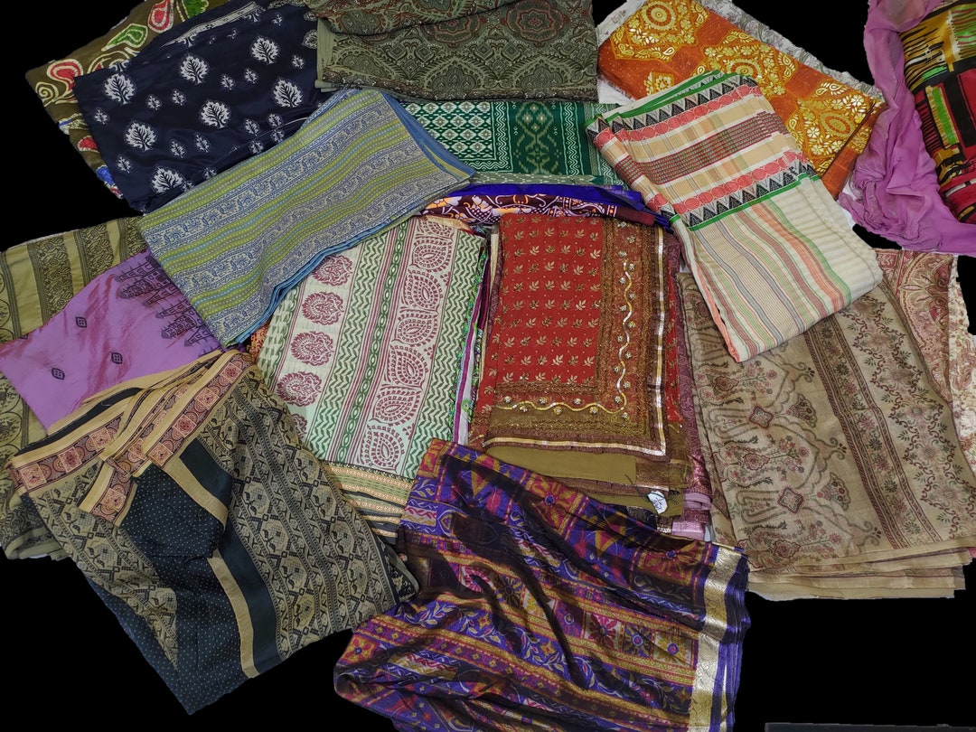 Vintage Silk Saree Sari Big Cheapest Wholesale Lot , Dressmaking Crafts ...