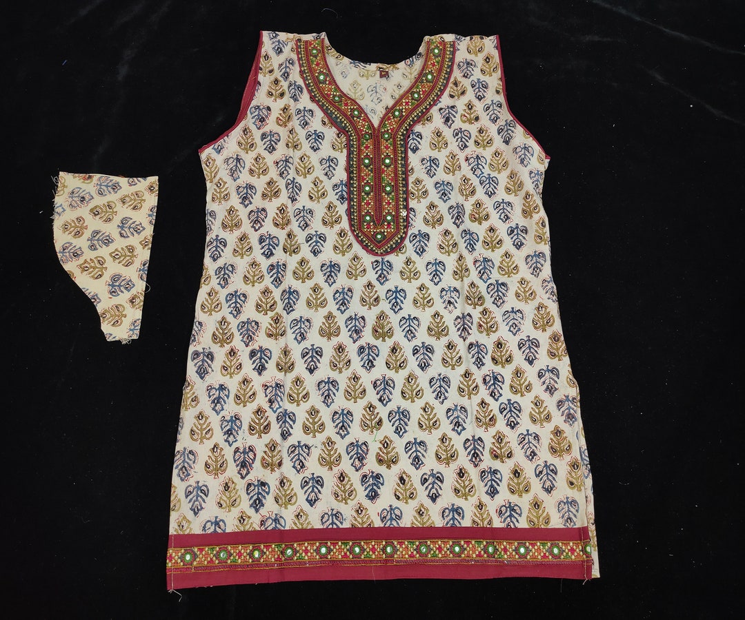 Indian Cotton Kurti Handmade Kurti, Embroidered Kurti-gujarati Hand ...