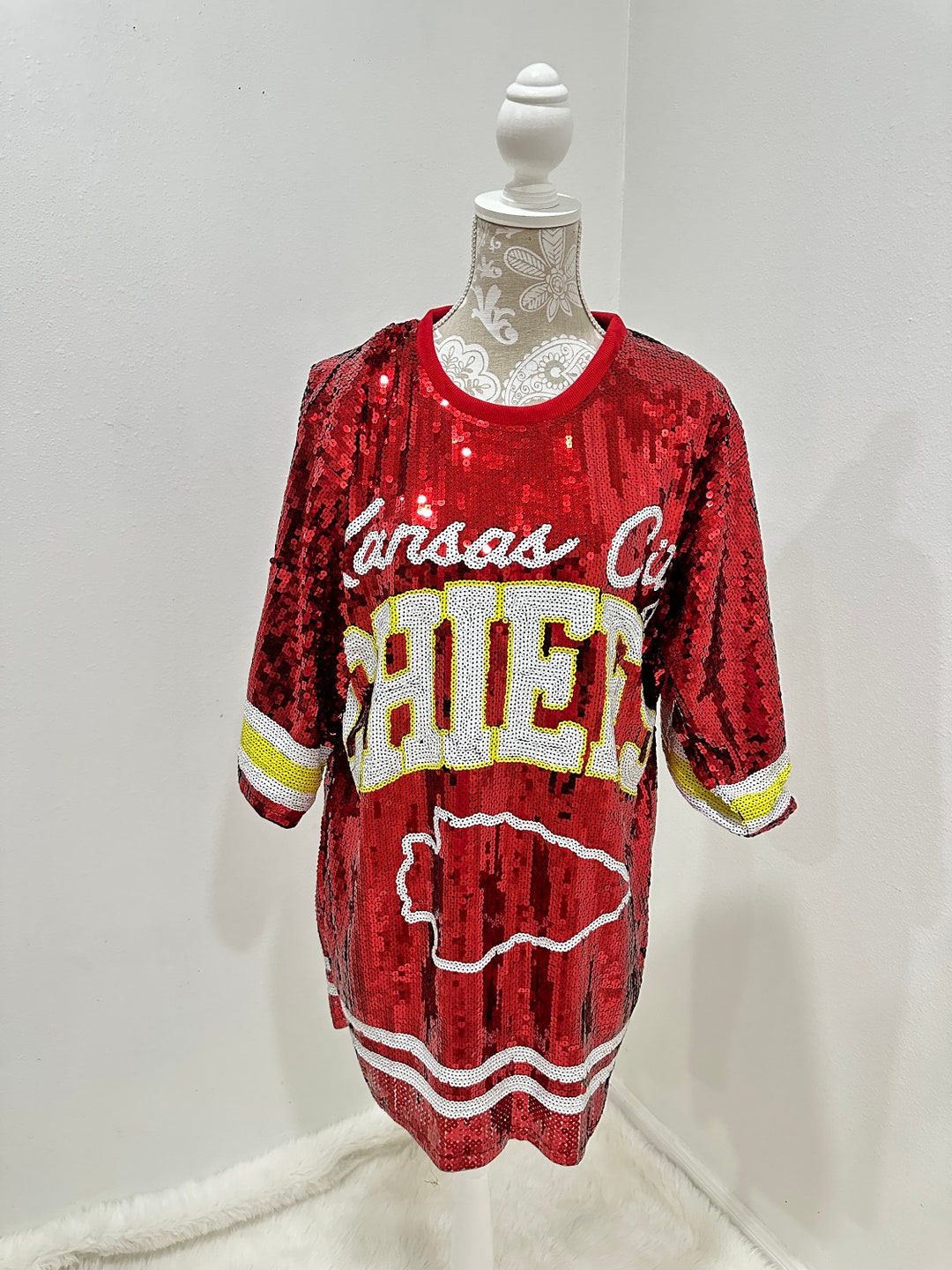 Kansas City Chiefs FREE SHIPPING Sequin Dress Women Sequin - Etsy