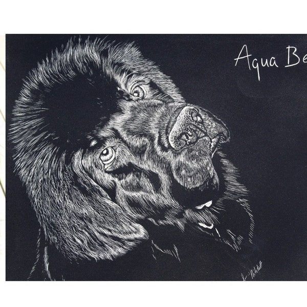 Scratch Art Dog Portraits - Etsy