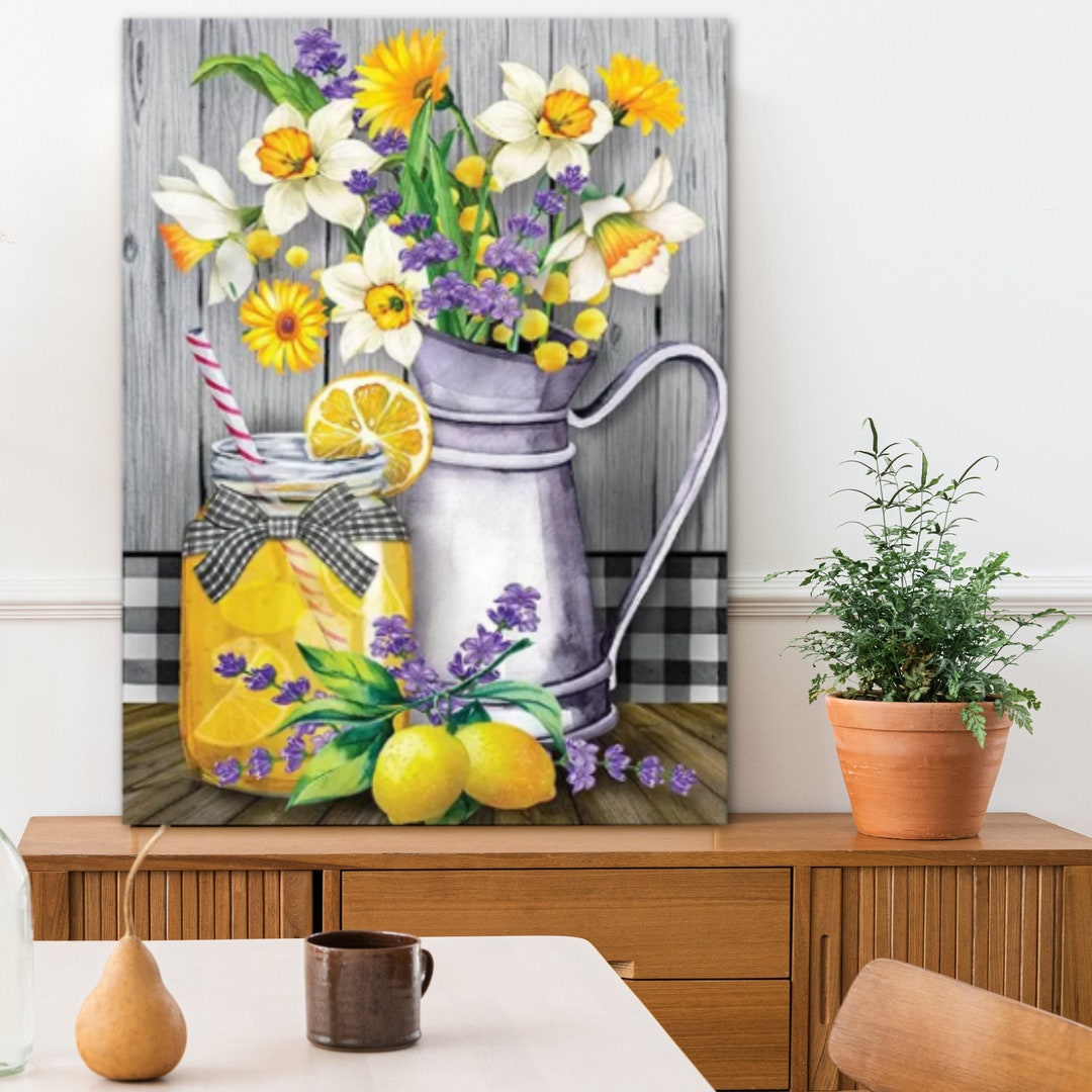Paint by Numbers Kit for Adults Lemons and Flowers Painting Kit Nature ...