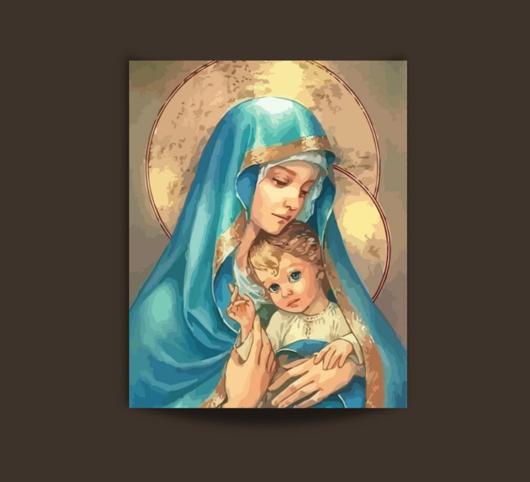 Paint by Numbers Kit for Adults - Mary and Jesus - Painting Kit 75 ...