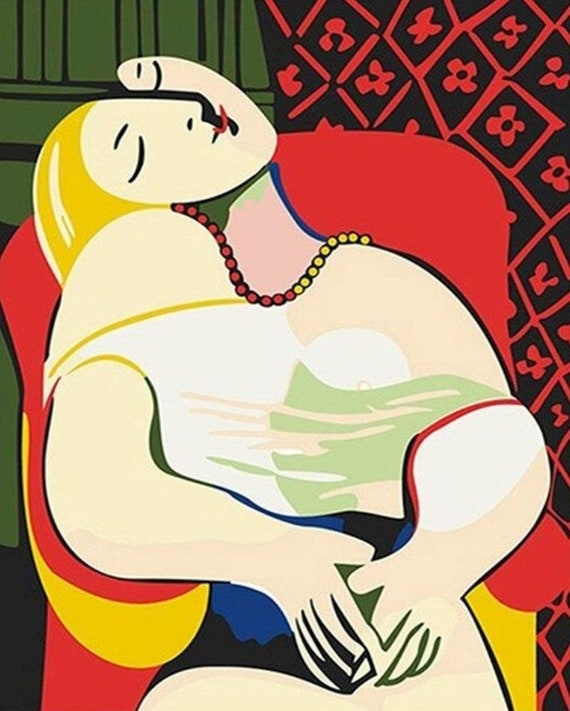 Paint By Numbers For Adults Le Reve The Dream By Pablo Picasso Painting Kit 56 Etsy Polska