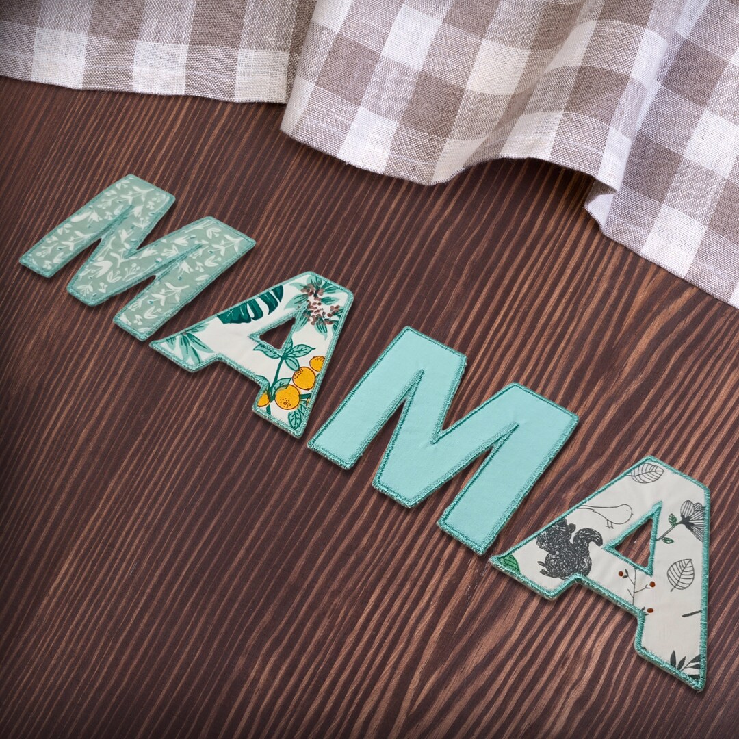 Mama Letters, Iron-on Letter Patches Mama Shirt Patches Embroidered ...