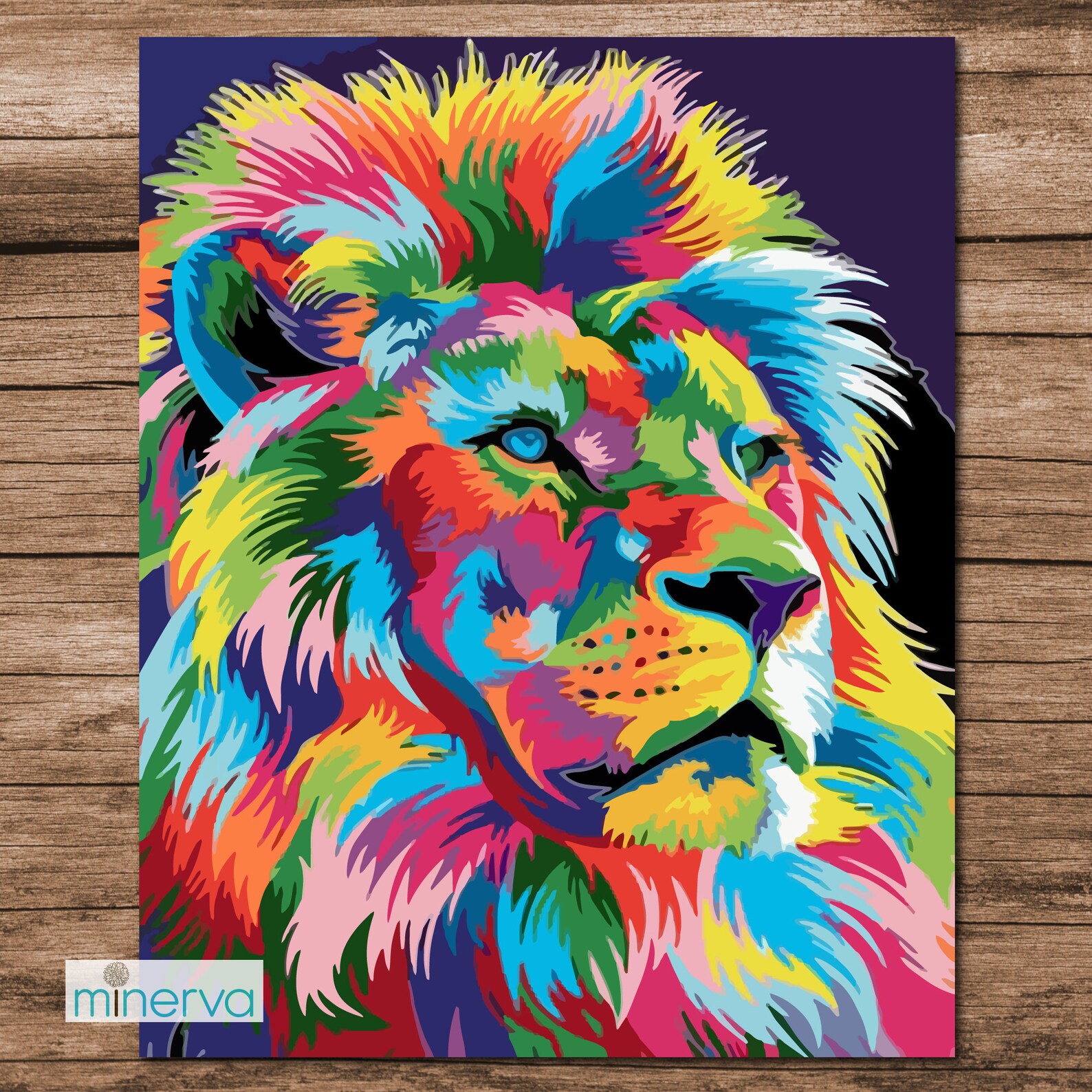 Paint by Numbers Colorful Lion Painting Kit 66 | Etsy