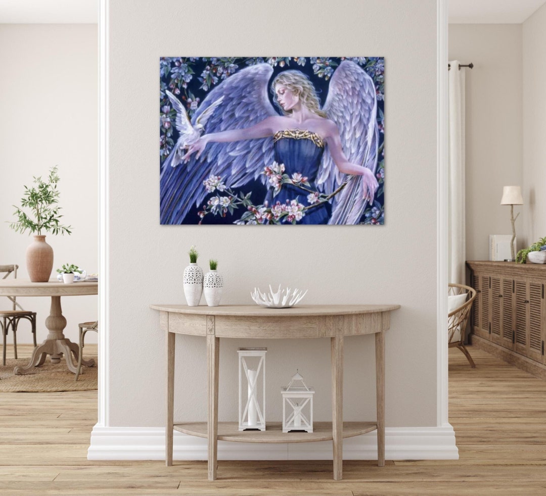 Paint by Number Kit Adult Blue Angel and Dove Diy Acrylic Painting by ...