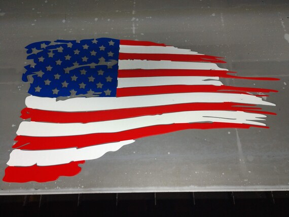 Tattered Metal American Flag | Etsy