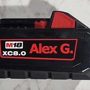 Milwaukee Personalized Battery Decals - Etsy