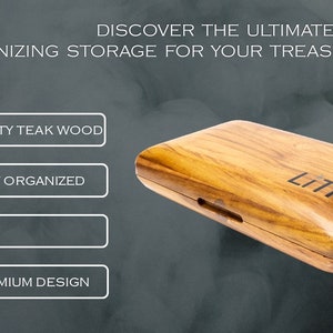 Litt Premium Quality Wooden Stash Box With 3 Compartments - Portable ...