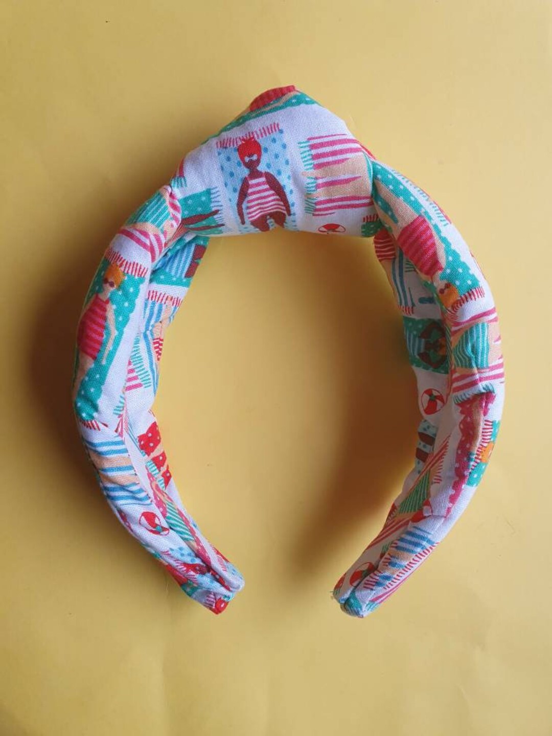 Beach Print Alice Band Sunbather Design Head Band With Centre Knot - Etsy