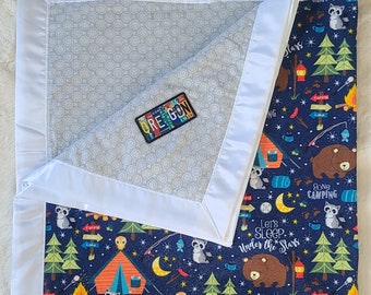 Timberline Lodge Oregon Flannel Blanket With Satin Binding and Patch - Etsy