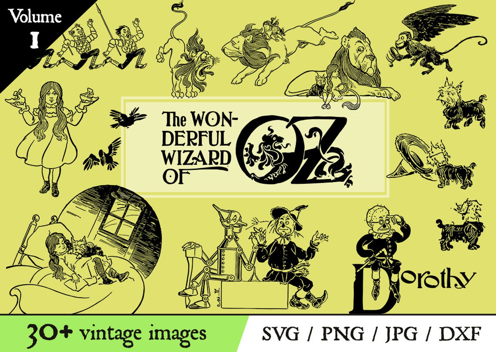 Wizard of Oz Clipart (volume 1) Svg, Png, Dxf, Jpg, Instant Download ...