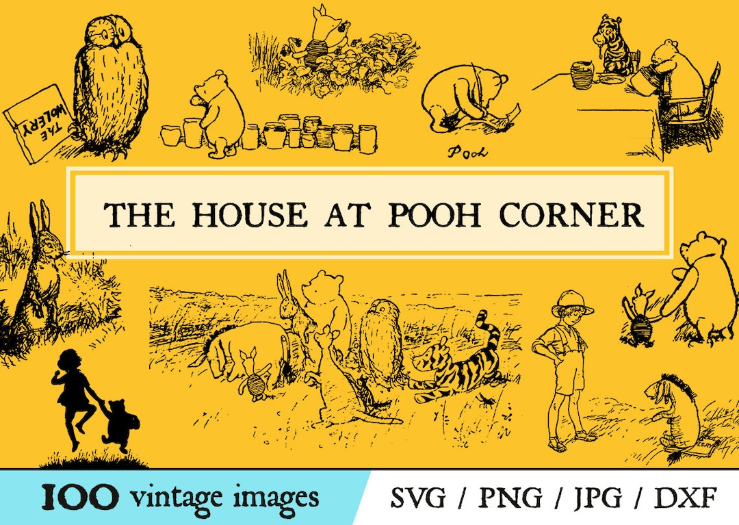 Vintage Winnie the Pooh House at Pooh Corner Clipart Svg, Png, Dxf, Jpg ...