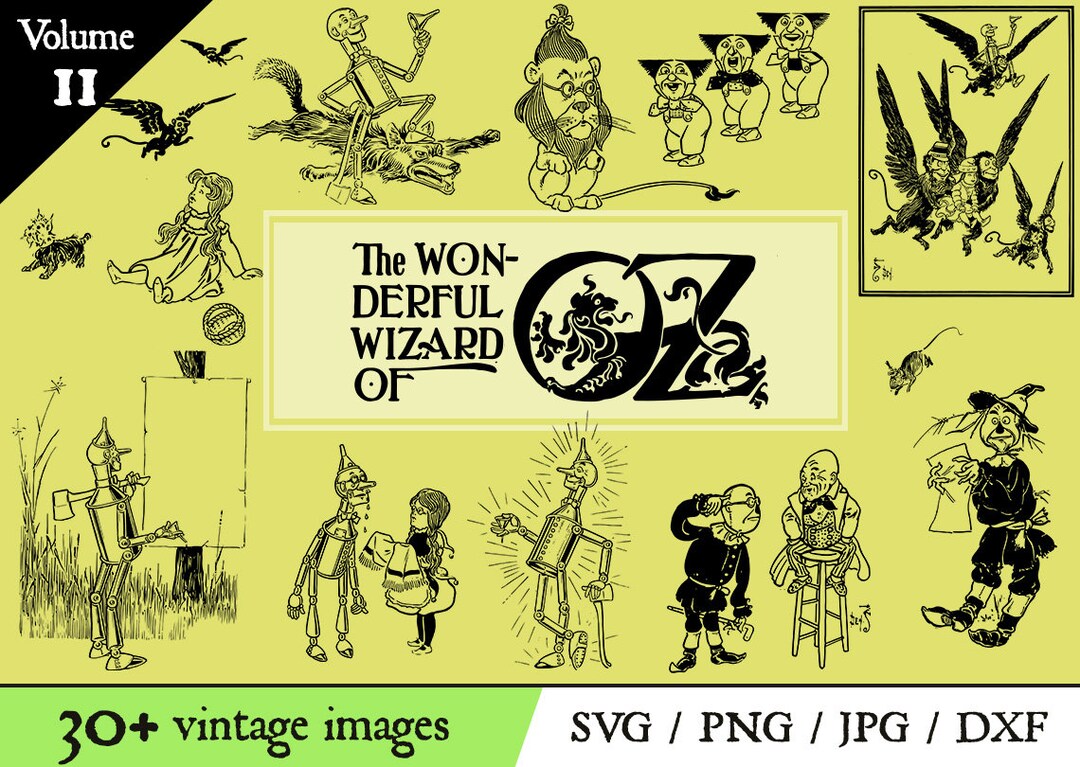 Wizard of Oz Clipart (volume 2) Svg, Png, Dxf, Jpg, Instant Download ...