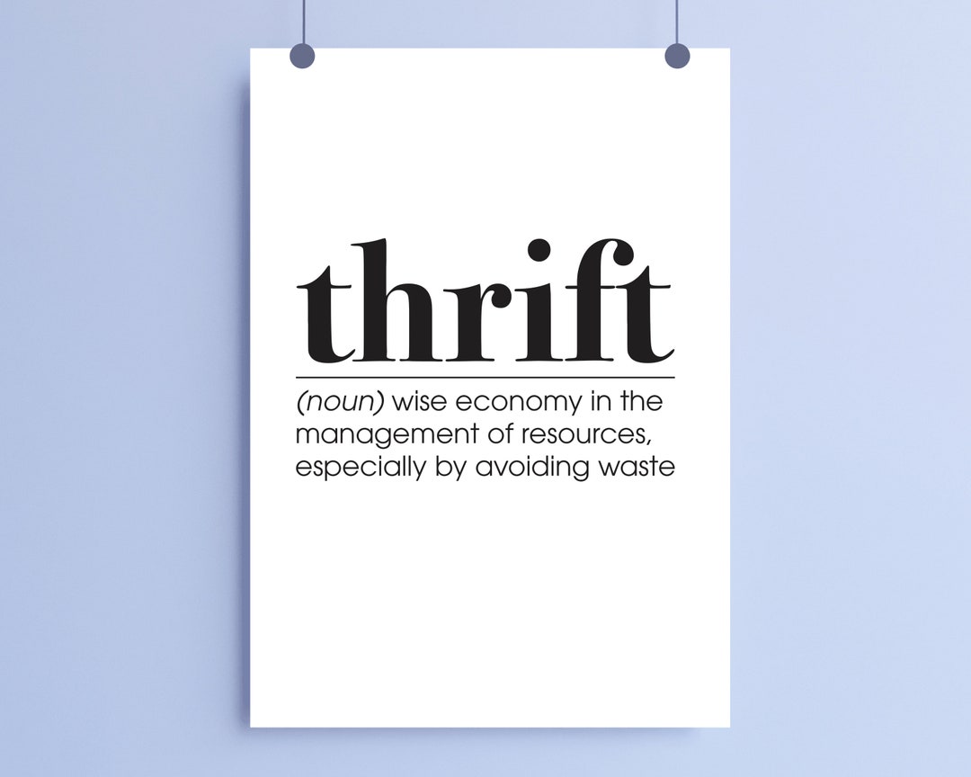 Thrift Dictionary Definition Printable Wall Art - Etsy UK