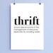 Thrift Dictionary Definition Printable Wall Art - Etsy UK