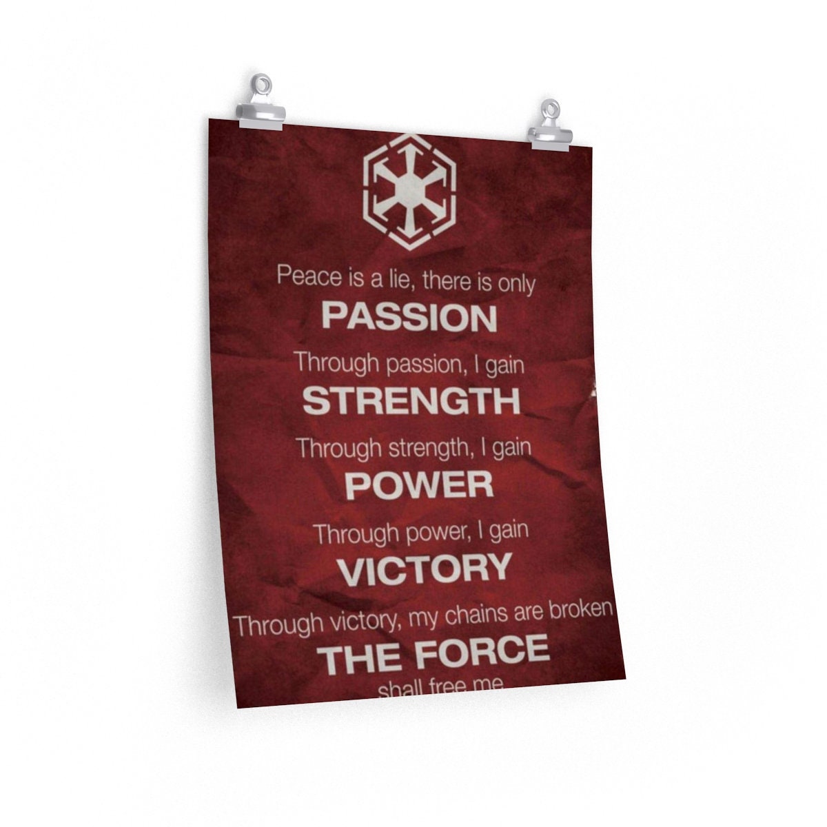 Star Wars Sith Code Posters Star Wars Sith Jedi Grey | Etsy