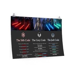 Star Wars – Sith and Jedi Code - Posters, Star Wars, Sith, Grey Jedi, Gift, Prints, Custom ...