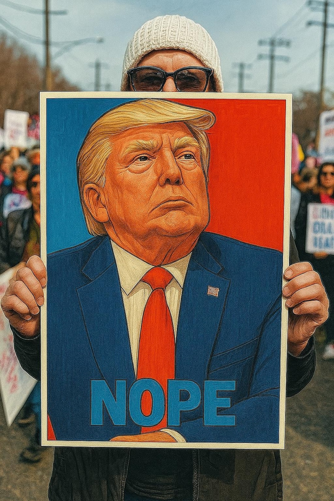 Anti-trump Protest Poster: NOPE Political Art (digital Download 8.5x11 ...
