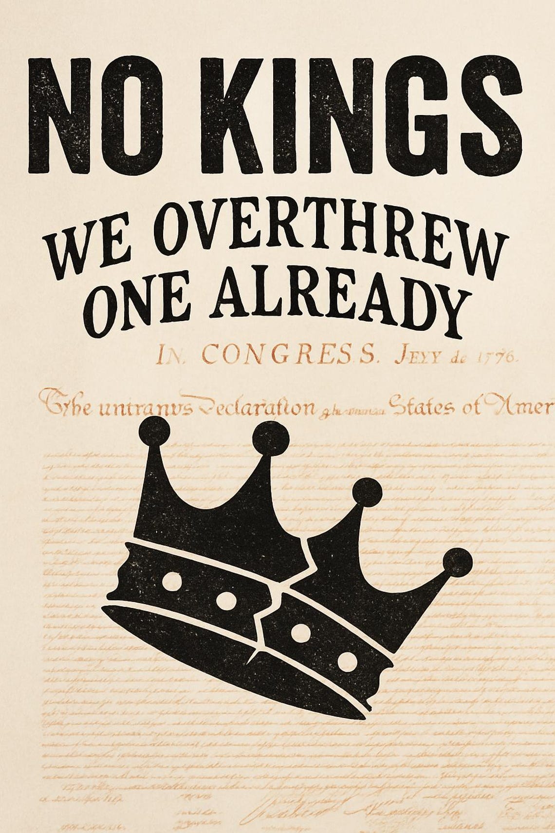 No Kings Protest Sign: Revolutionary Anti-monarchy Art (digital ...
