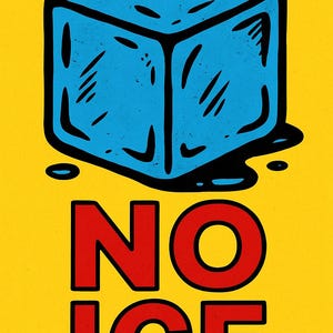 NO ICE Protest Sign: Melting Ice Cube Graphic - Activism & Resistance ...