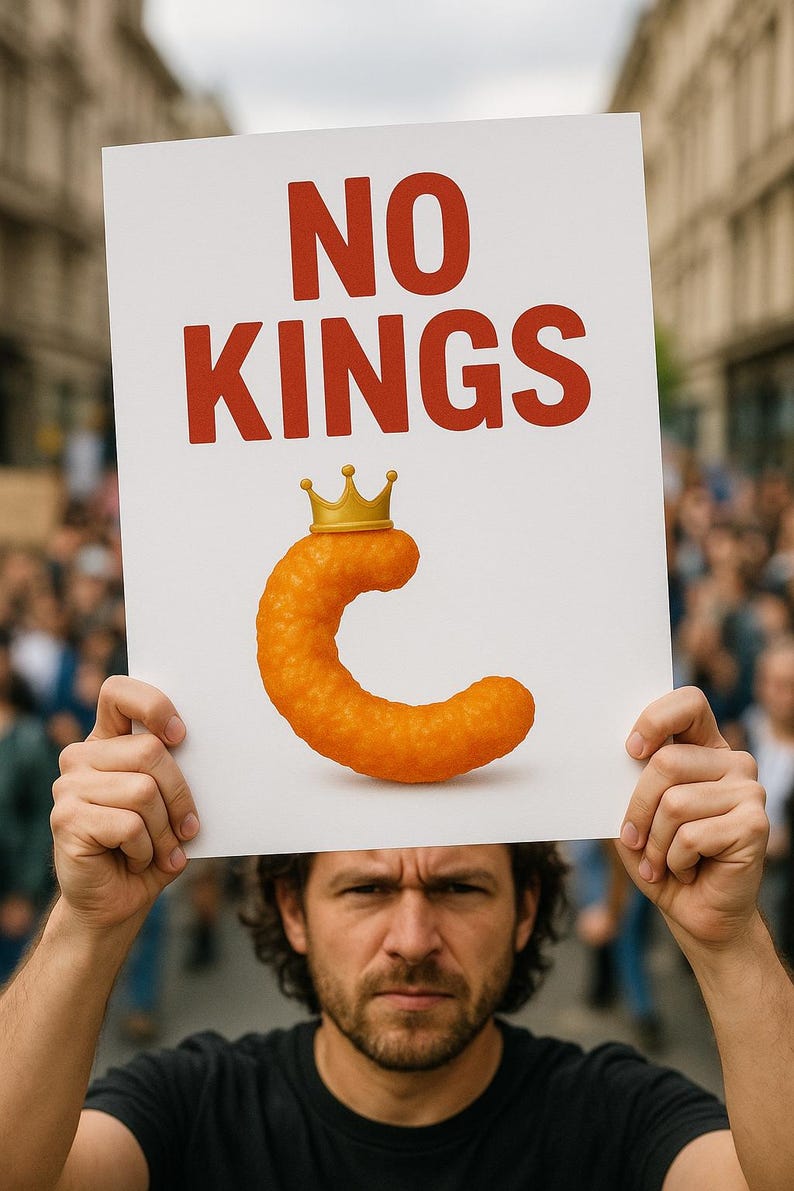 NO KINGS Protest Sign – Crowned Cheeto, 3 Signs Bundle, Anti-monarchy ...