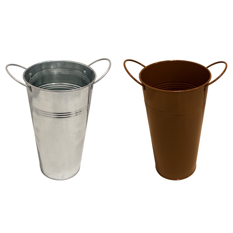 French Metal Bucket 11'' - Silver or Brown - Designed for 20" Sparklers ...