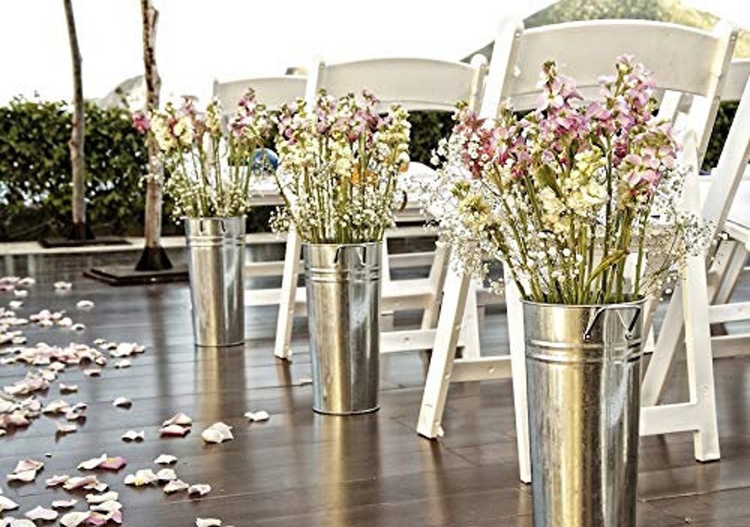 Pack of 3 Galvanized Bucket for Wedding, Party and Home Decor (pack of ...