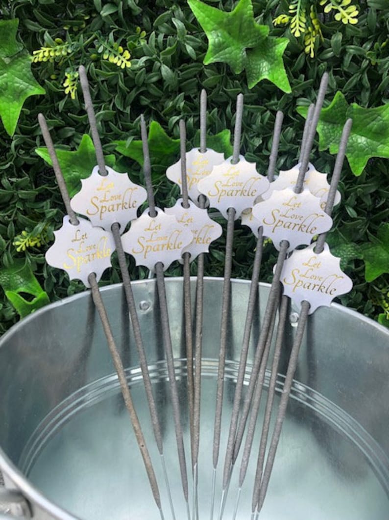 Set of 2 Decorative Wedding Bucket and 48 Sparkler Tags - Etsy