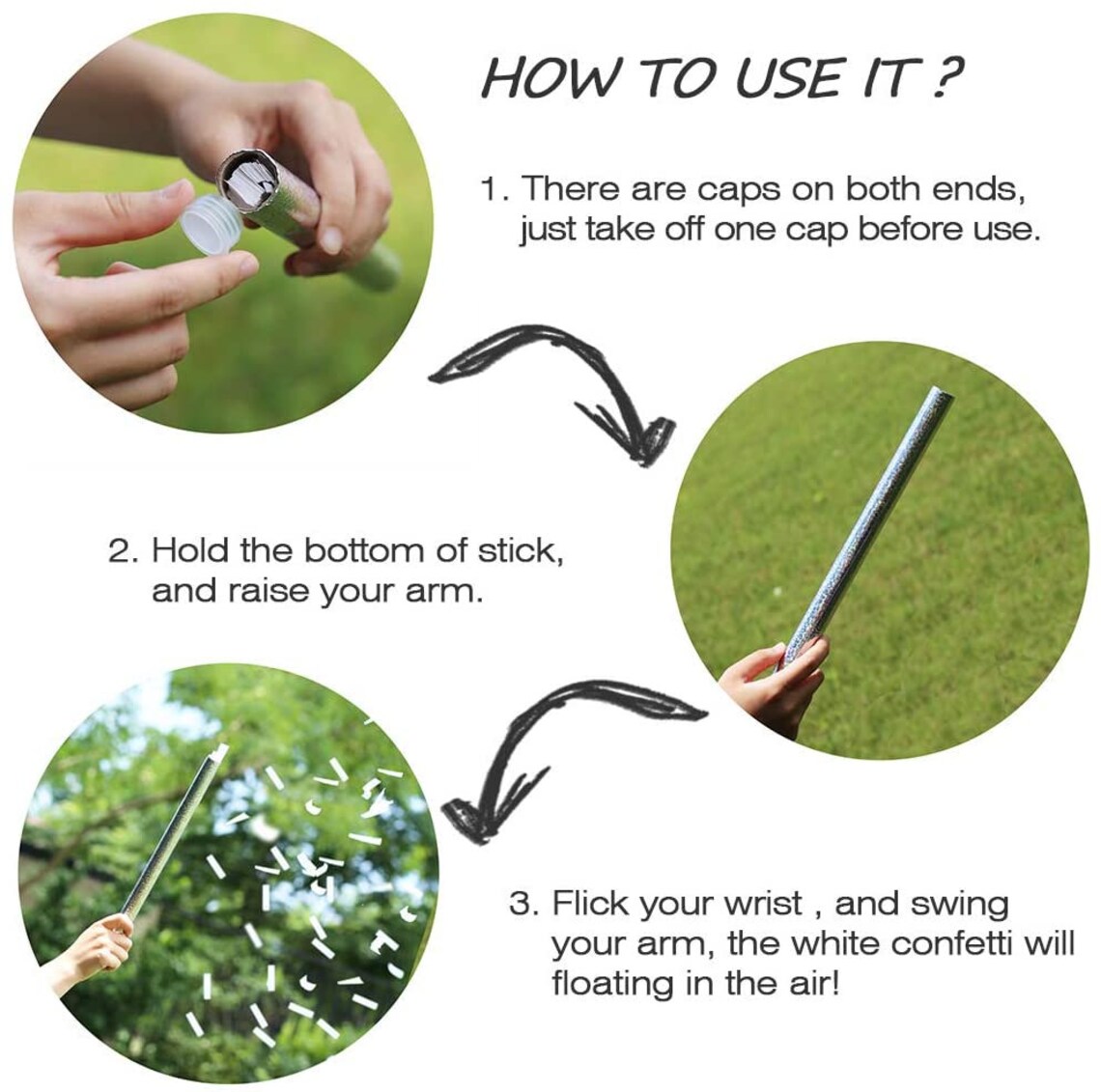 White Confetti Sticks Wedding Celebrations Pack of 20 - Etsy