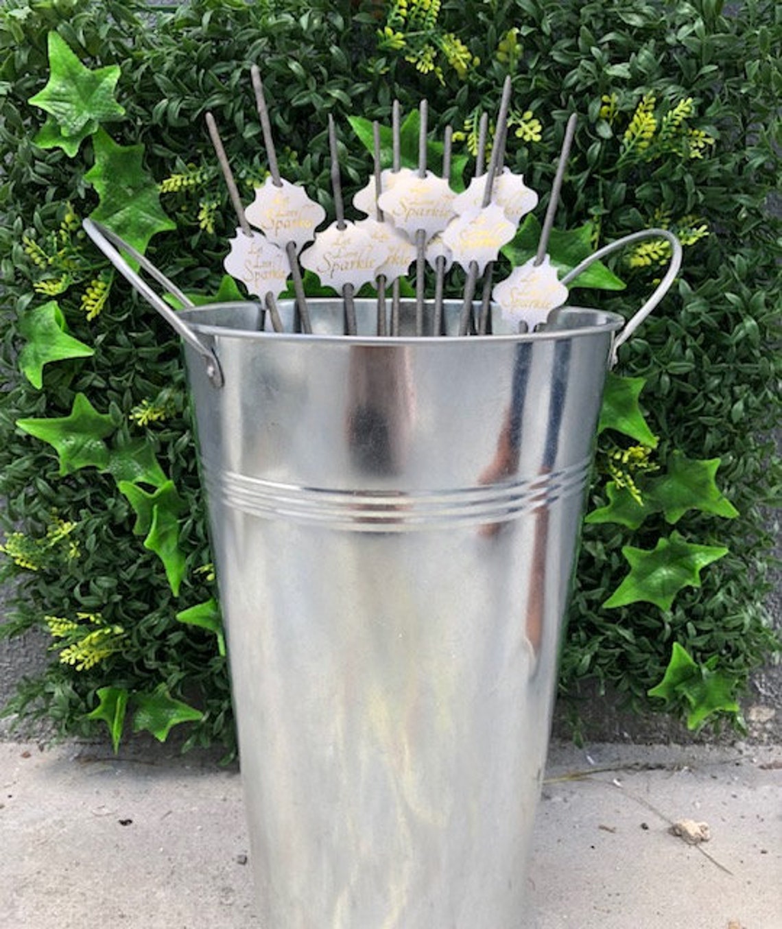 Set of 2 Decorative Wedding Bucket and 48 Sparkler Tags - Etsy