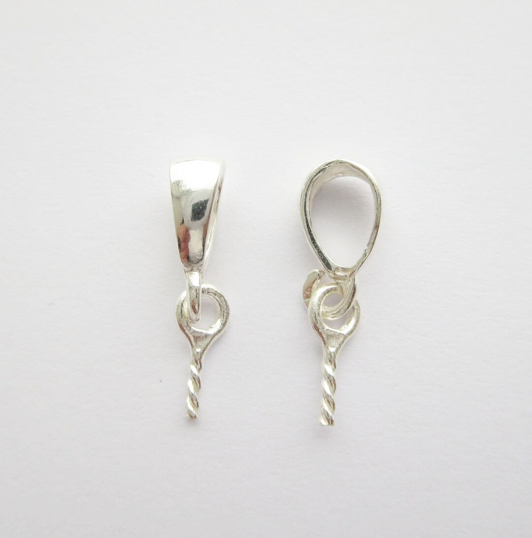 Pendant Charm Bail Pin Connector Solid Sterling Silver 925 Findings ...