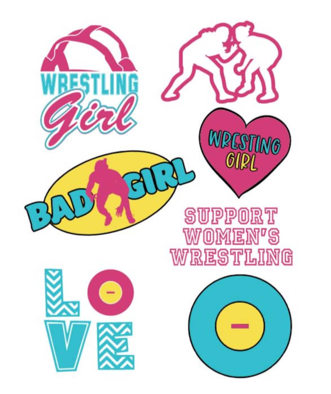 Women's Girl's Wrestling Stickers **FULL SHEET** Greco Freestyle - Etsy