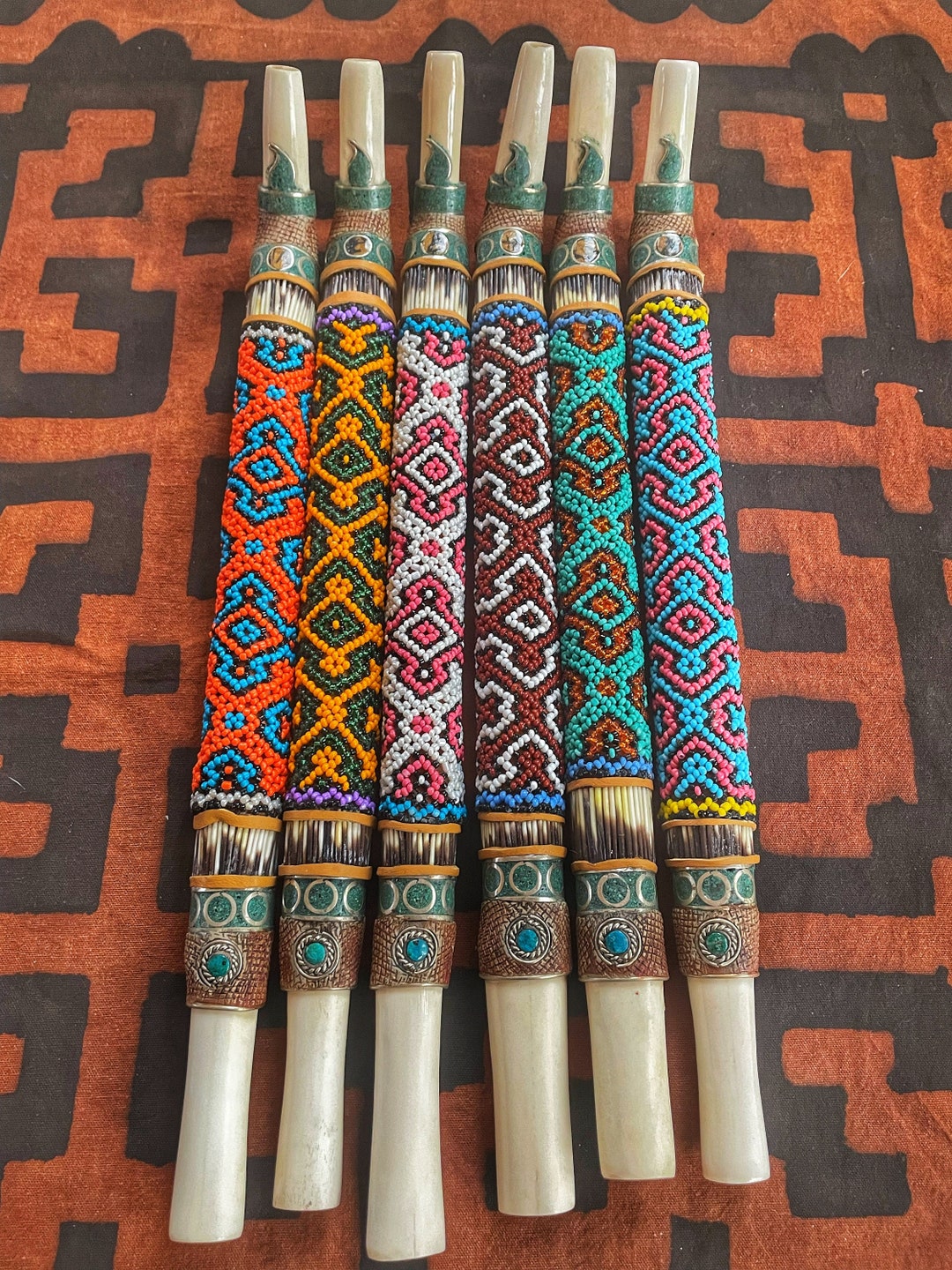 Ceremonial Rapé Tepi Made in Peru Shipibo Beaded Design - Etsy