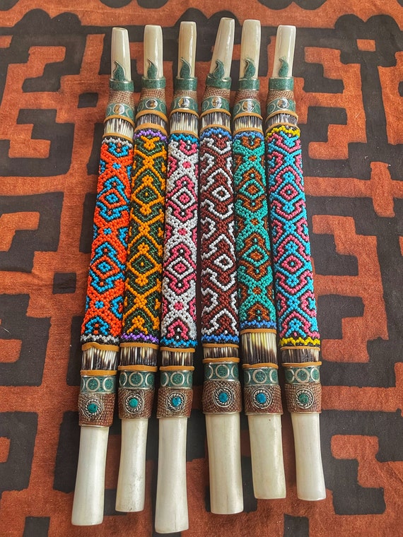 Ceremonial Rapé Tepi Made in Peru Shipibo Beaded Design - Etsy