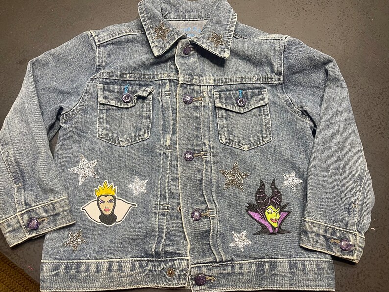 Villains Jacket,evil Queen, Ursula , Cruella Deville, Handmade Jean ...